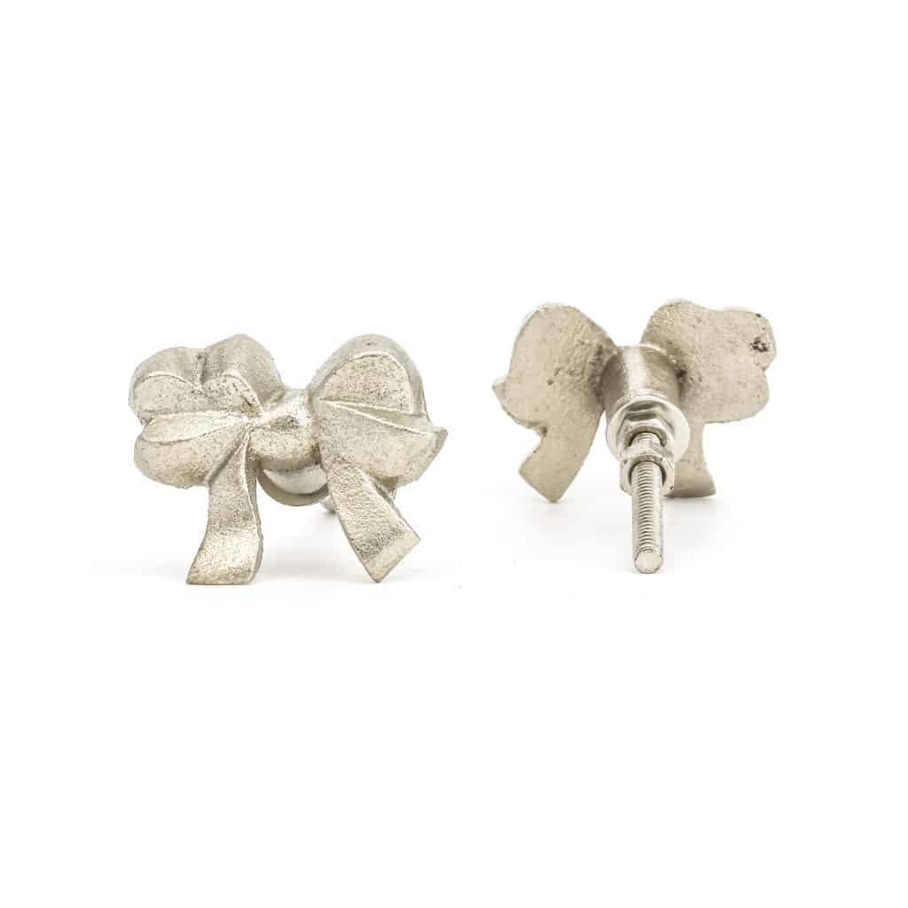 Silver Ribbon Bow Knob - Shop Cabinet knobs and kitchen knobs Silver Ribbon Bow Knob - Shop Cabinet knobs and kitchen knobs