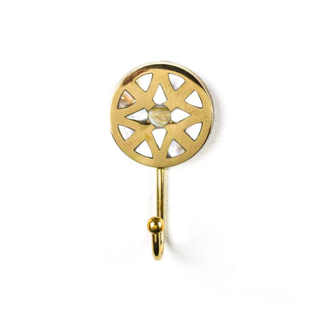 Gold Flower Inlay Wall Hook - Wall Hook and Storage Solutions