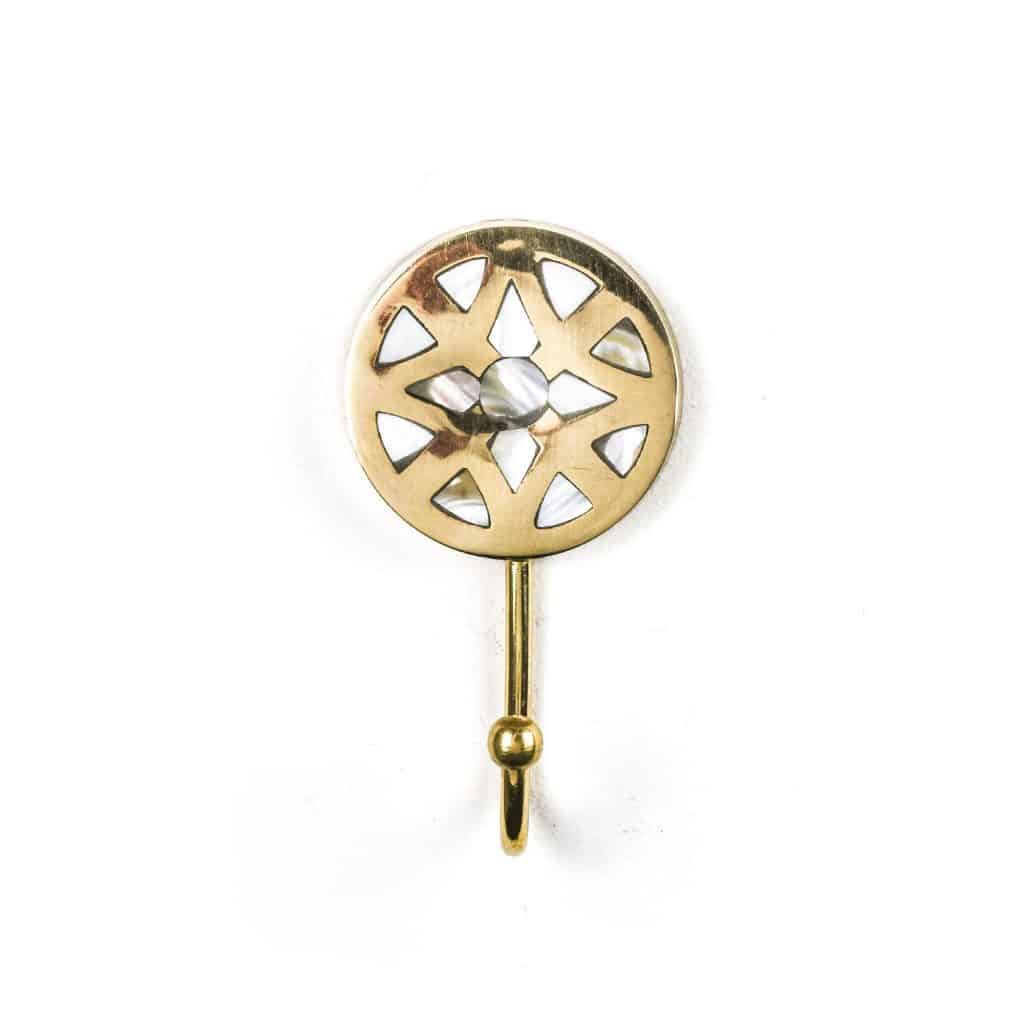 Gold Flower Inlay Wall Hook - Wall Hook and Storage Solutions