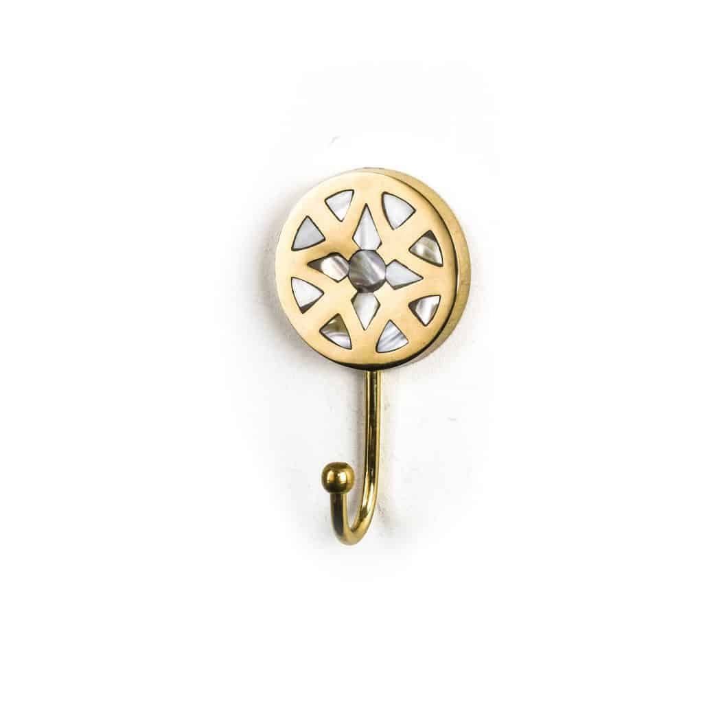 Gold Flower Inlay Wall Hook - Wall Hook and Storage Solutions