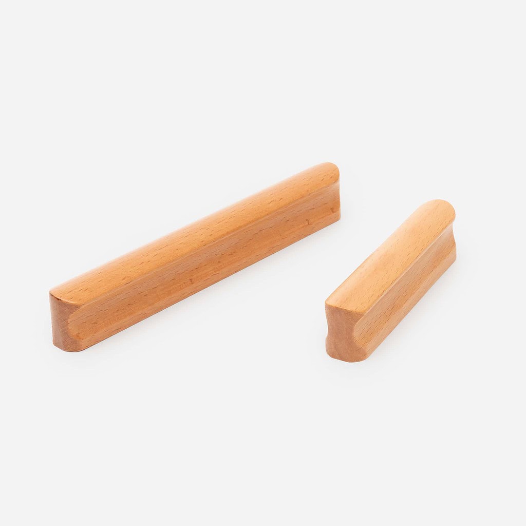 Loch - Beech Wood Curved Slimline Handle | - Cabinet Handles
